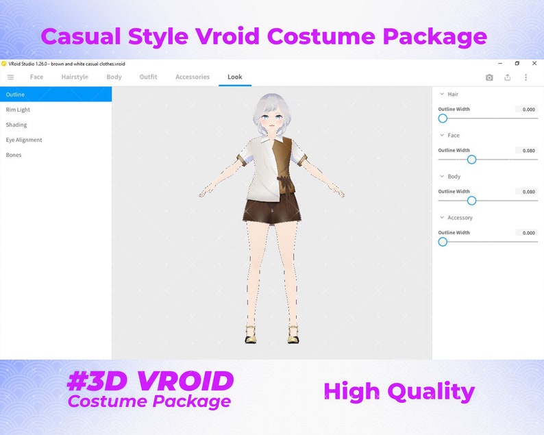 Vroid Clothing Pack Virtual Fashion Set Digital Streetwear Avatar