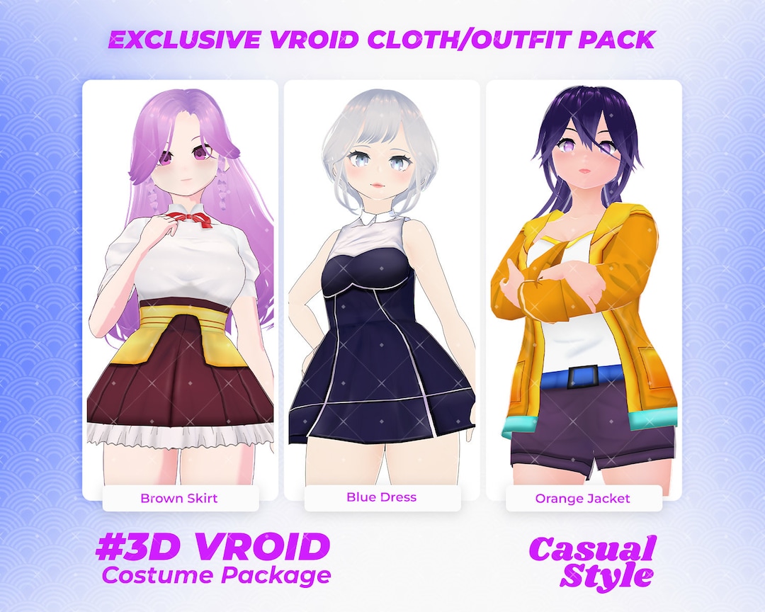 Vroid Clothing Pack, Casual Elegance, Luxe Vroid, Vroid Assets, 3D Chic ...
