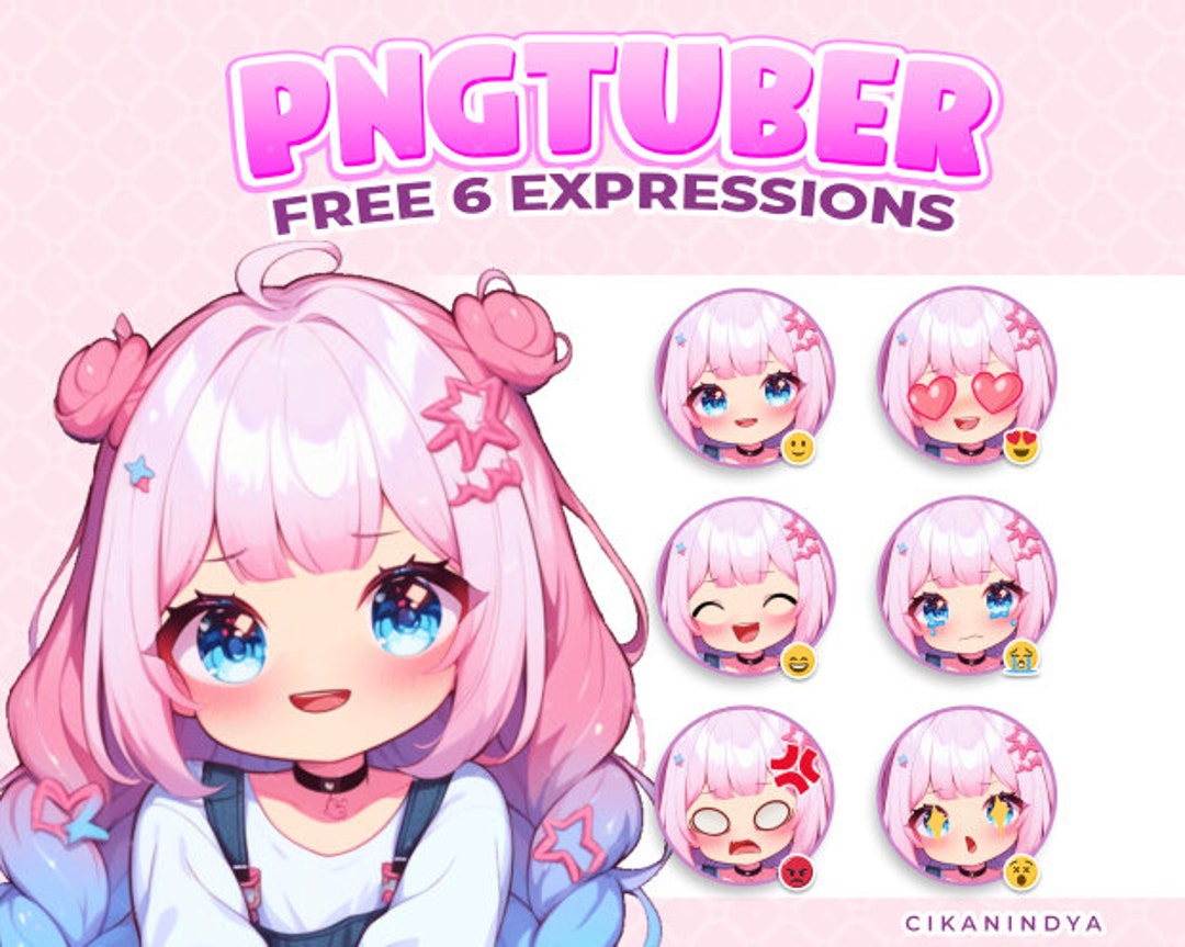 Pink Haired Girl PNG Tuber Avatar: 6 Poses, Streaming Vtuber - Etsy