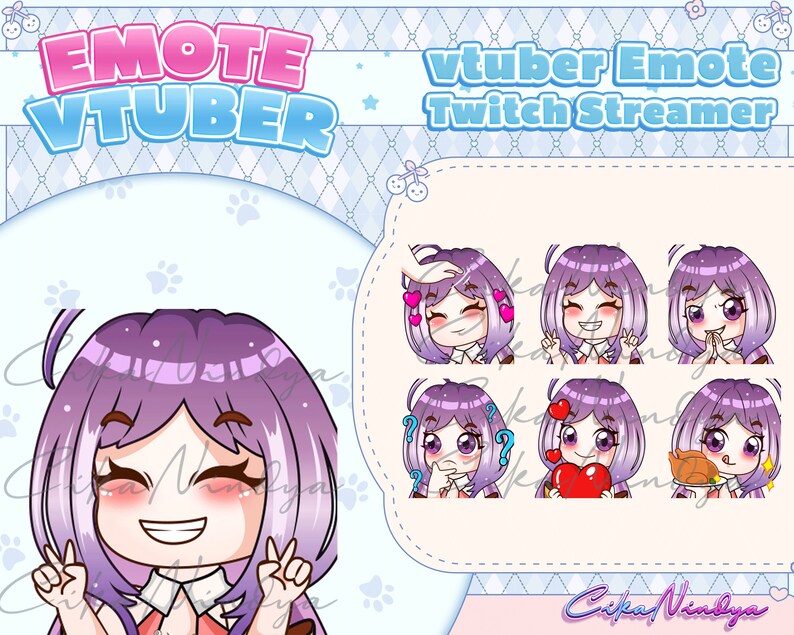 Vtuber Emote Emote Commission Animated Emote Emote Twitch - Etsy