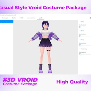 Vroid Clothing Pack, Energetic Clothes, Kawaii Clothes, Vroid Assets ...