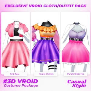 Vroid Clothing Pack | Casual Vroid Clothing Collection for 3D Models ...