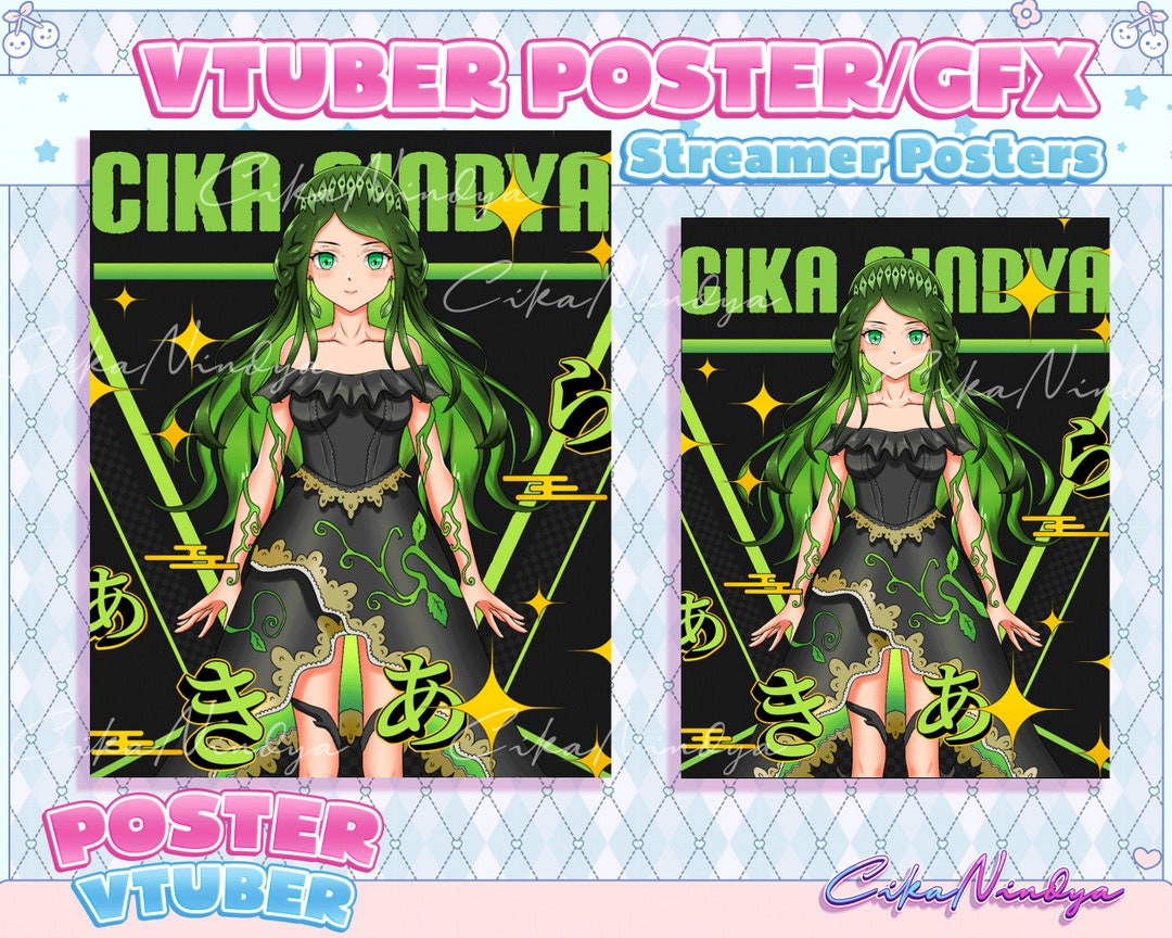 Artistic Vtuber Poster for Streamer's Social Media - Poster Frames ...