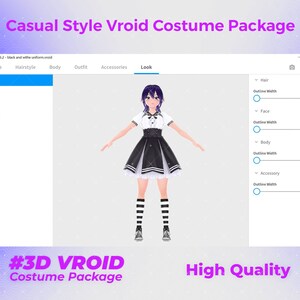 Vroid Clothing Pack | Vroid Clothes With A Black and White Theme for ...