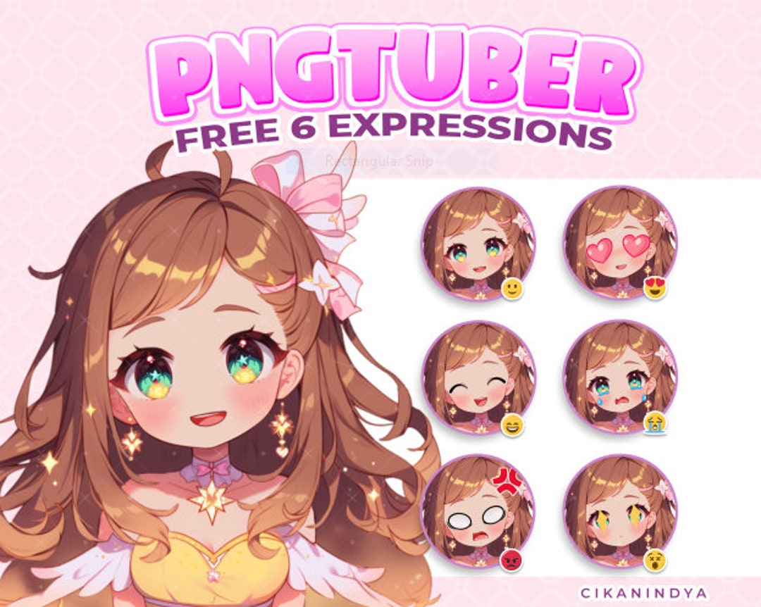 PNG Tuber | Twitch Streaming PNG Tuber Chibi Girl Adorable Brown Angel ...
