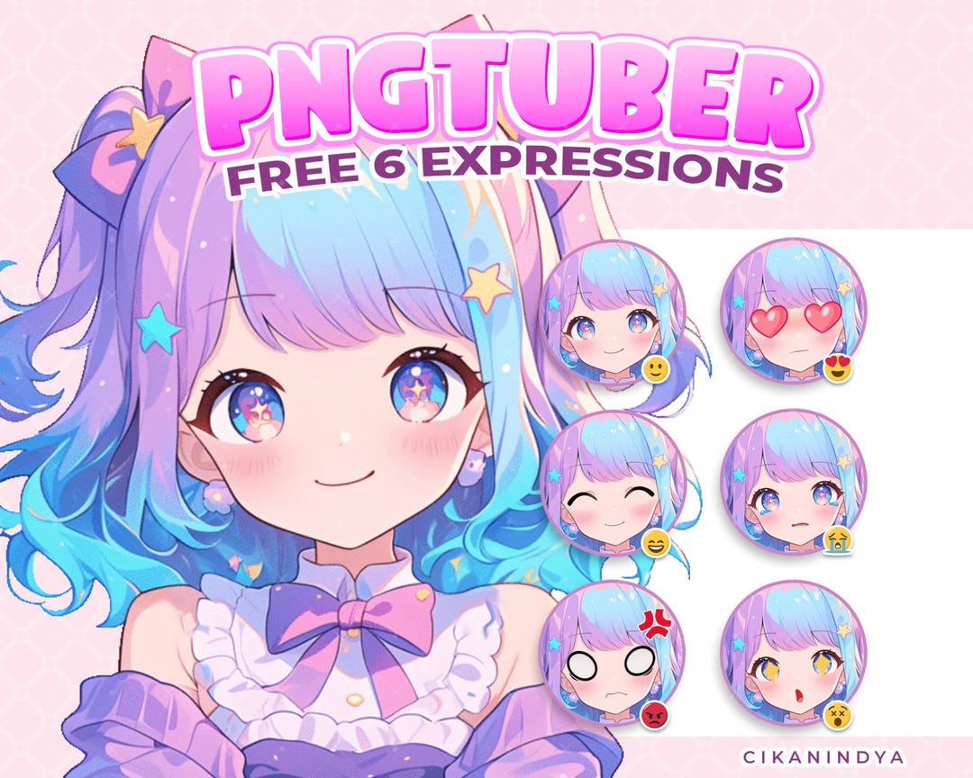 Anime Vtuber Avatar: Magic Star, 6 Poses (pngtuber Premade) - Etsy