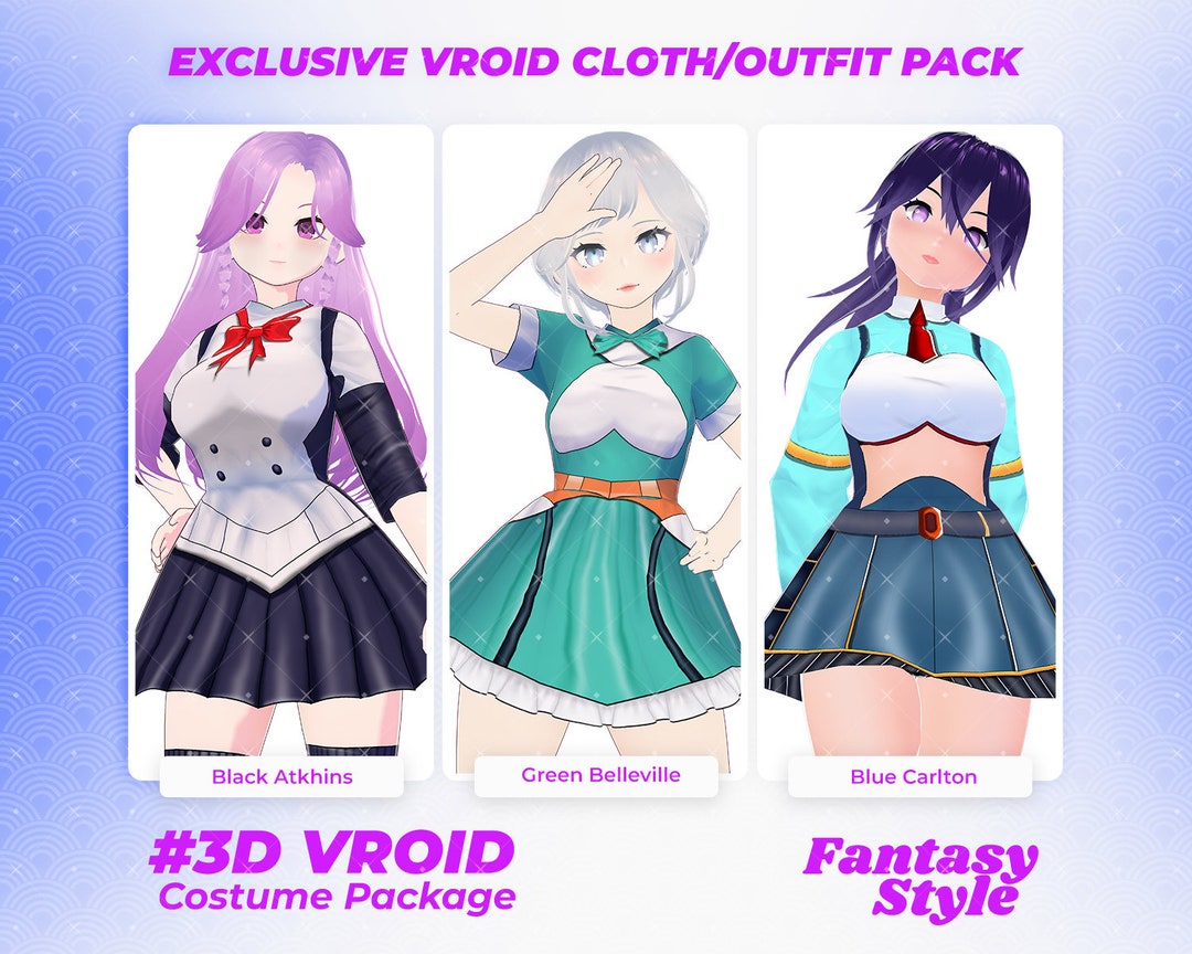 Vroid Clothing Pack, Cosplay Costume, Kawaii Clothes, Vroid Outfit ...