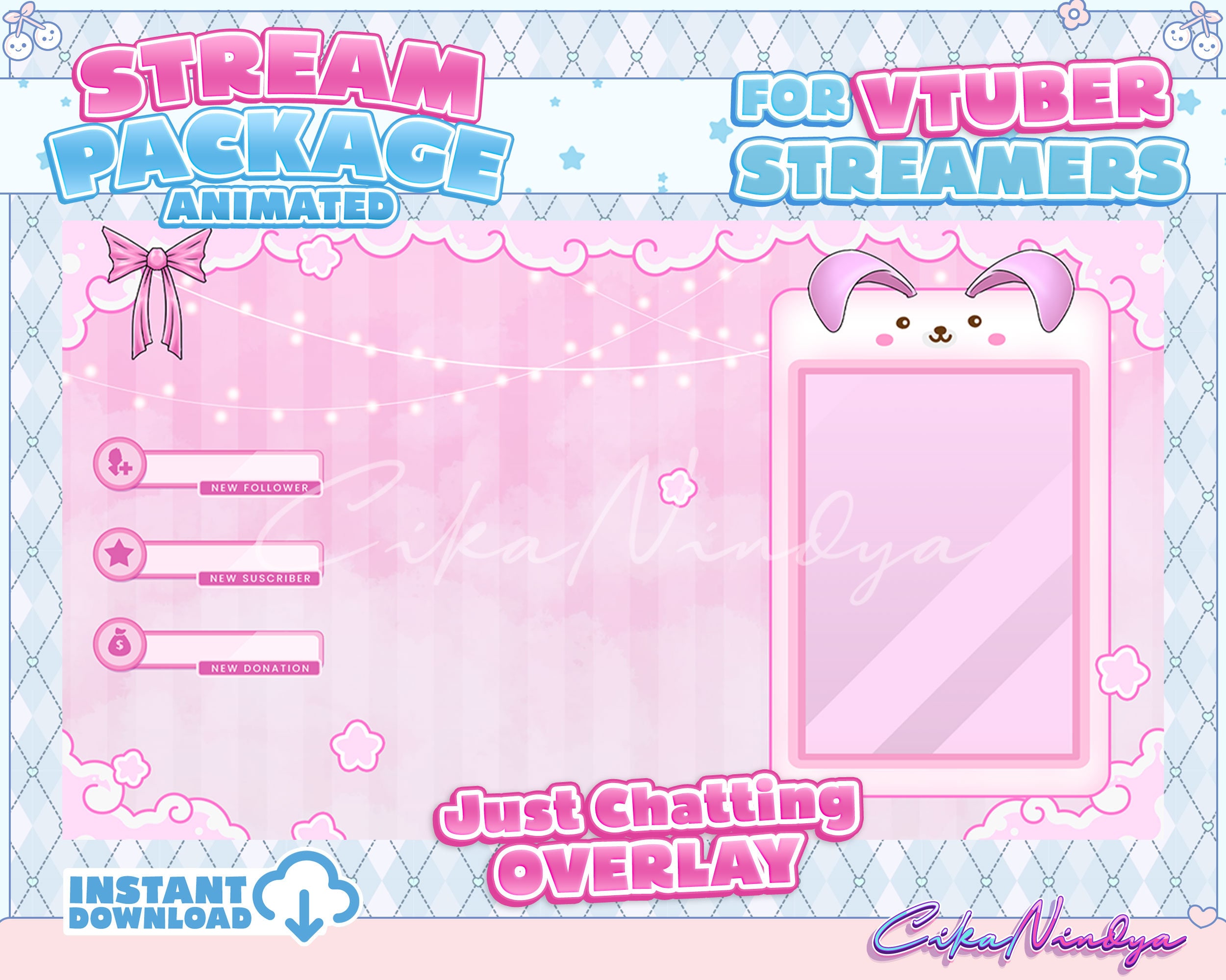 Vtuber Overlay Overlay Twitch Vtuber Webcam Overlay Twitch - Etsy