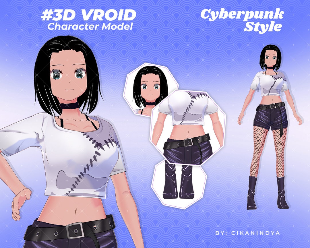 3D Vroid Character, Vtuber Model, Virtual Avatar - Rebellious 3D Vroid ...