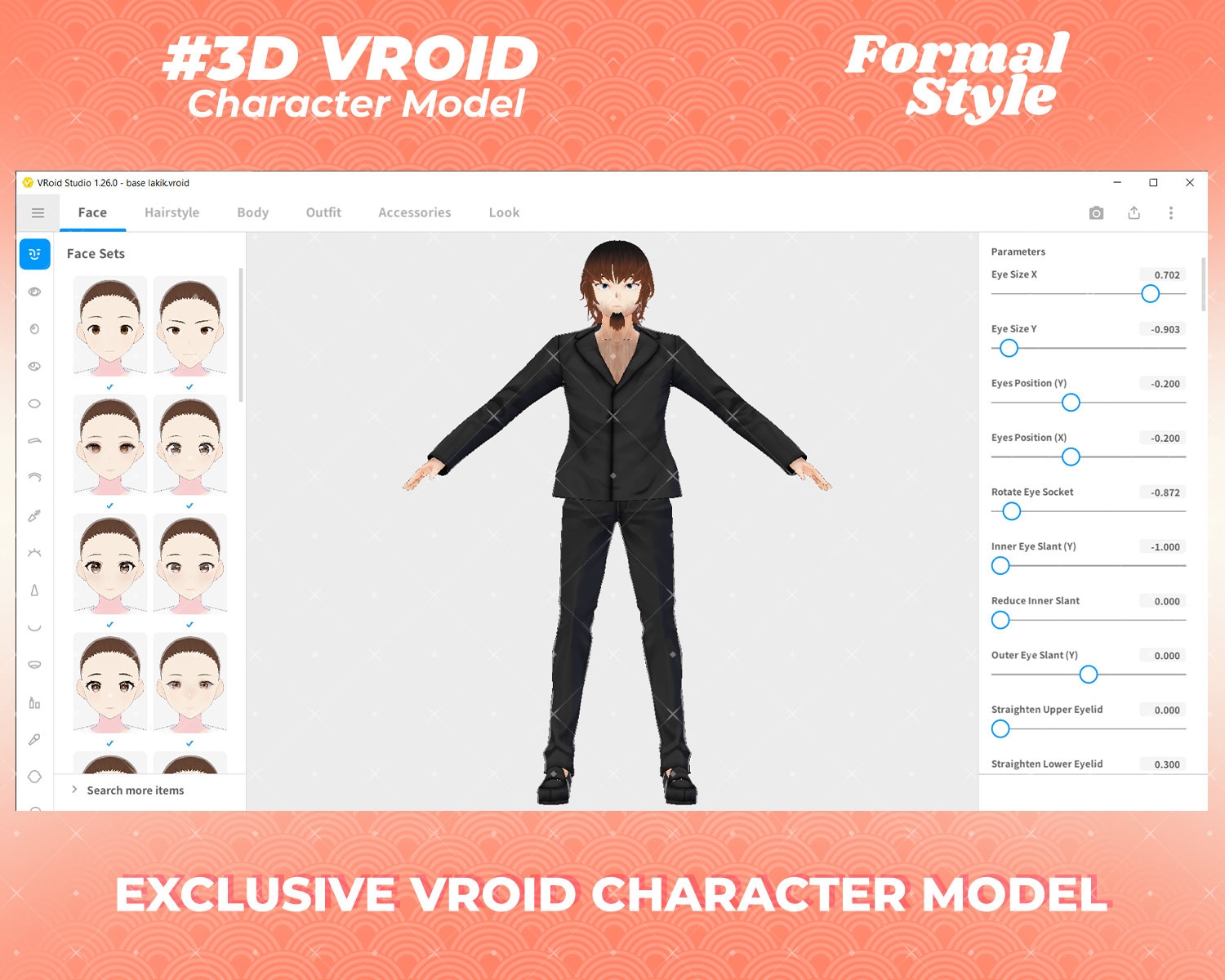 Anime Avatar Evolution Expressive 3D Vroid Model Male Okami for Anime ...