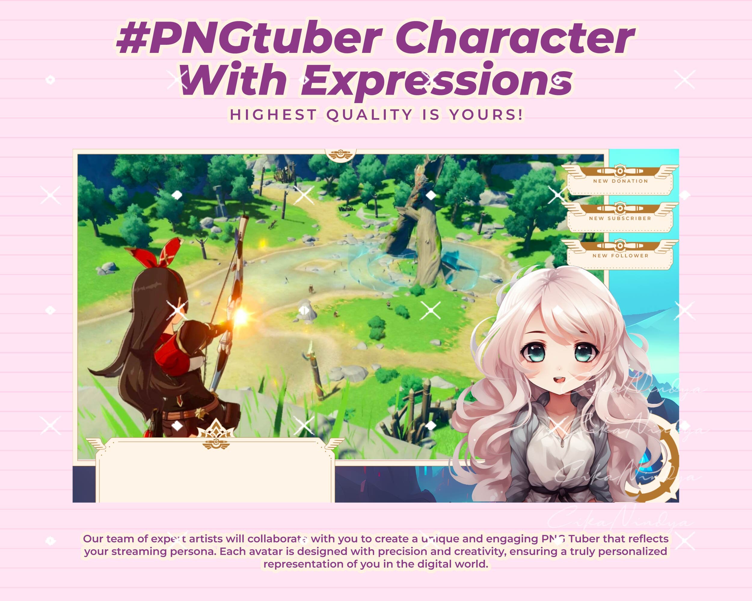 Chibi Girl Streamer Avatar PNG Tuber Character for Online - Etsy