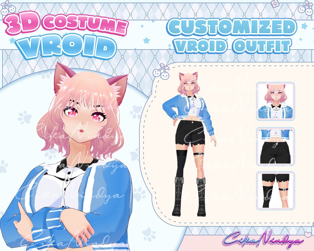 3D Vroid Costume, Doll Clothes, Vroid, Clothes, Costume Design Vroid ...