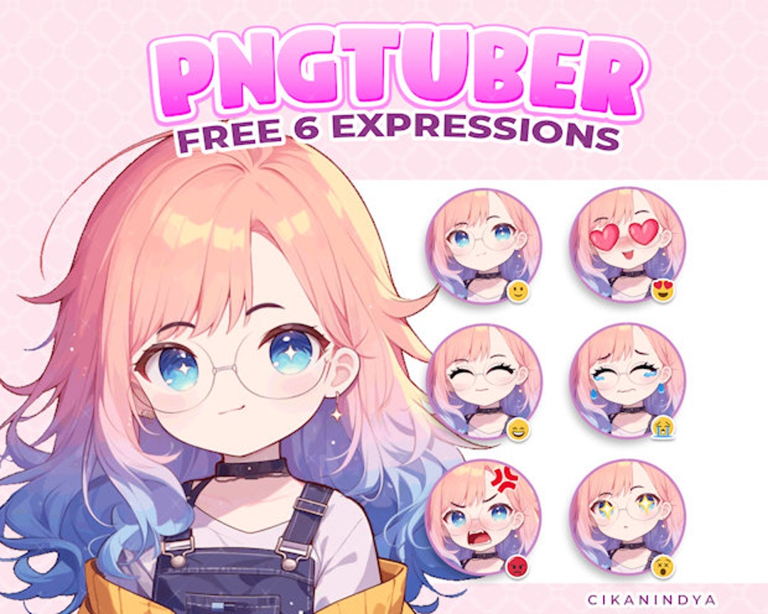 Anime Girl Pngtuber Model: 12 Poses, Educational Stream Avatar - Etsy
