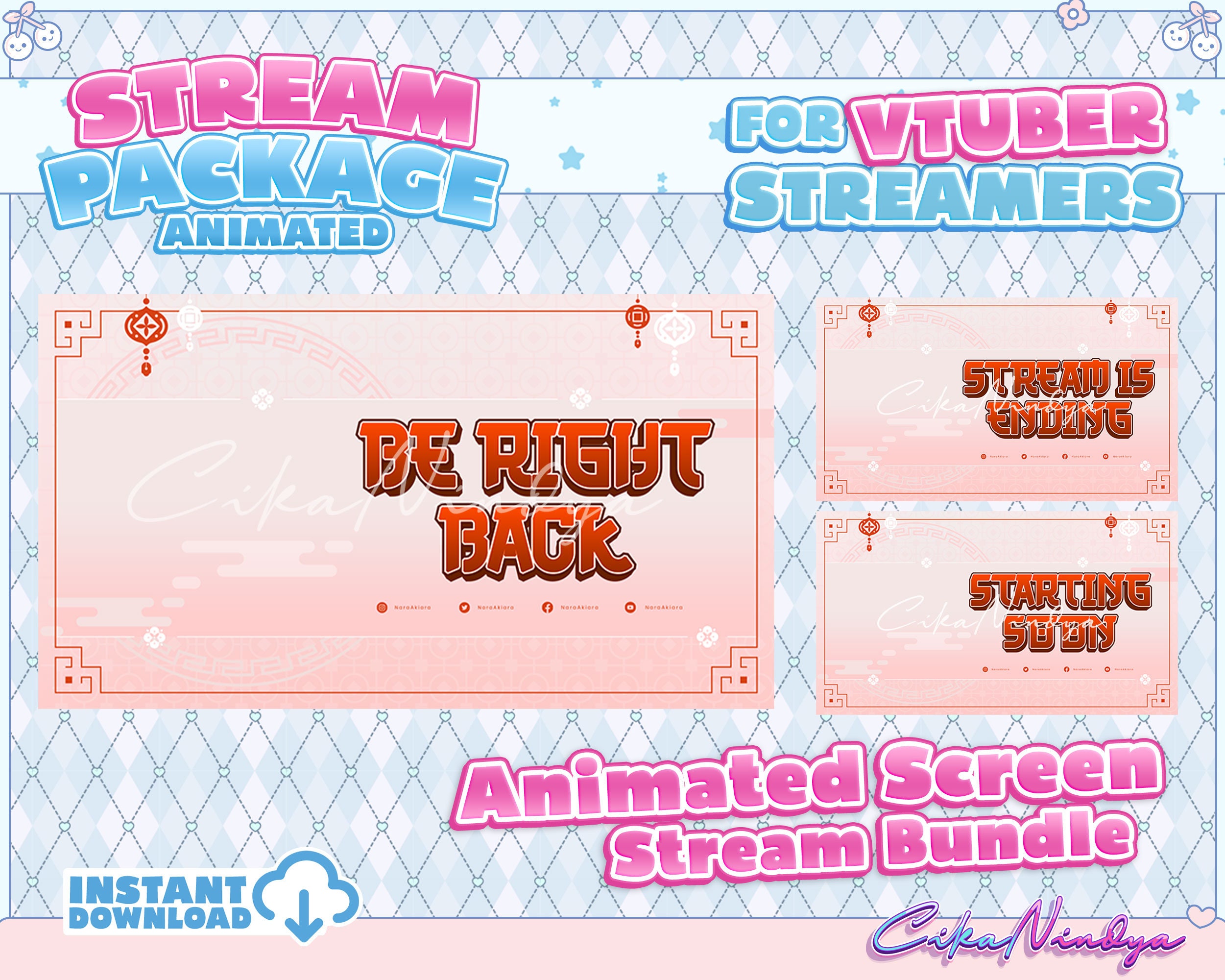Vtuber Overlay Vtuber Twitch Overlays Stream Overlay - Etsy