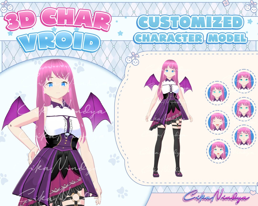 3D Vroid Character 3d Model Vtuber Model Free Virtual - Etsy