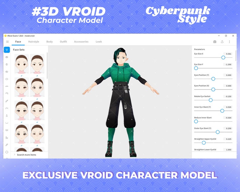 3D Vroid Vtuber Model: Male Cyberpunk Avatar (.VRM File) - Etsy Canada