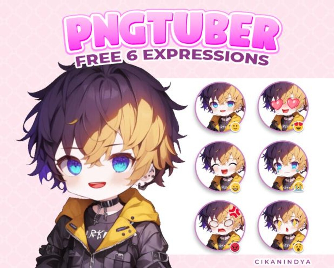 Premade Pngtuber – Animated Chibi Male Rock Star Avatar - Etsy