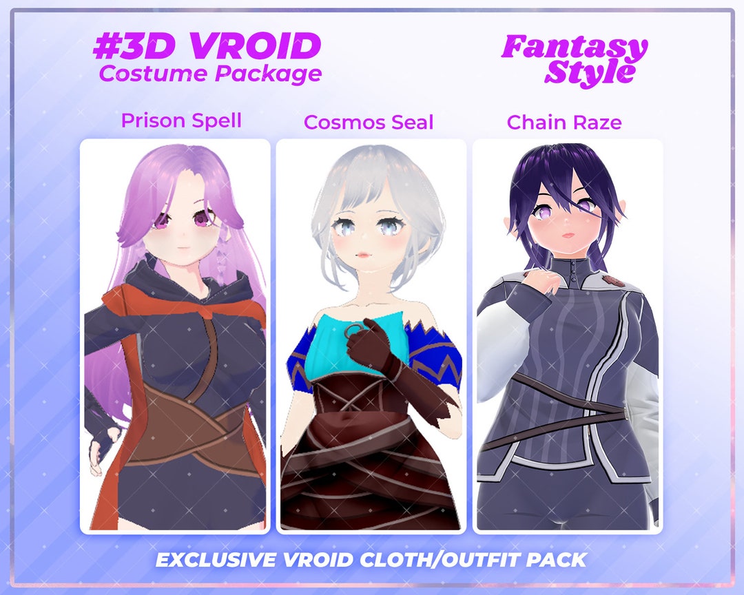Vroid Clothing Pack, Vroid Outfit, Cosplay Costume, Vroid Assets ...