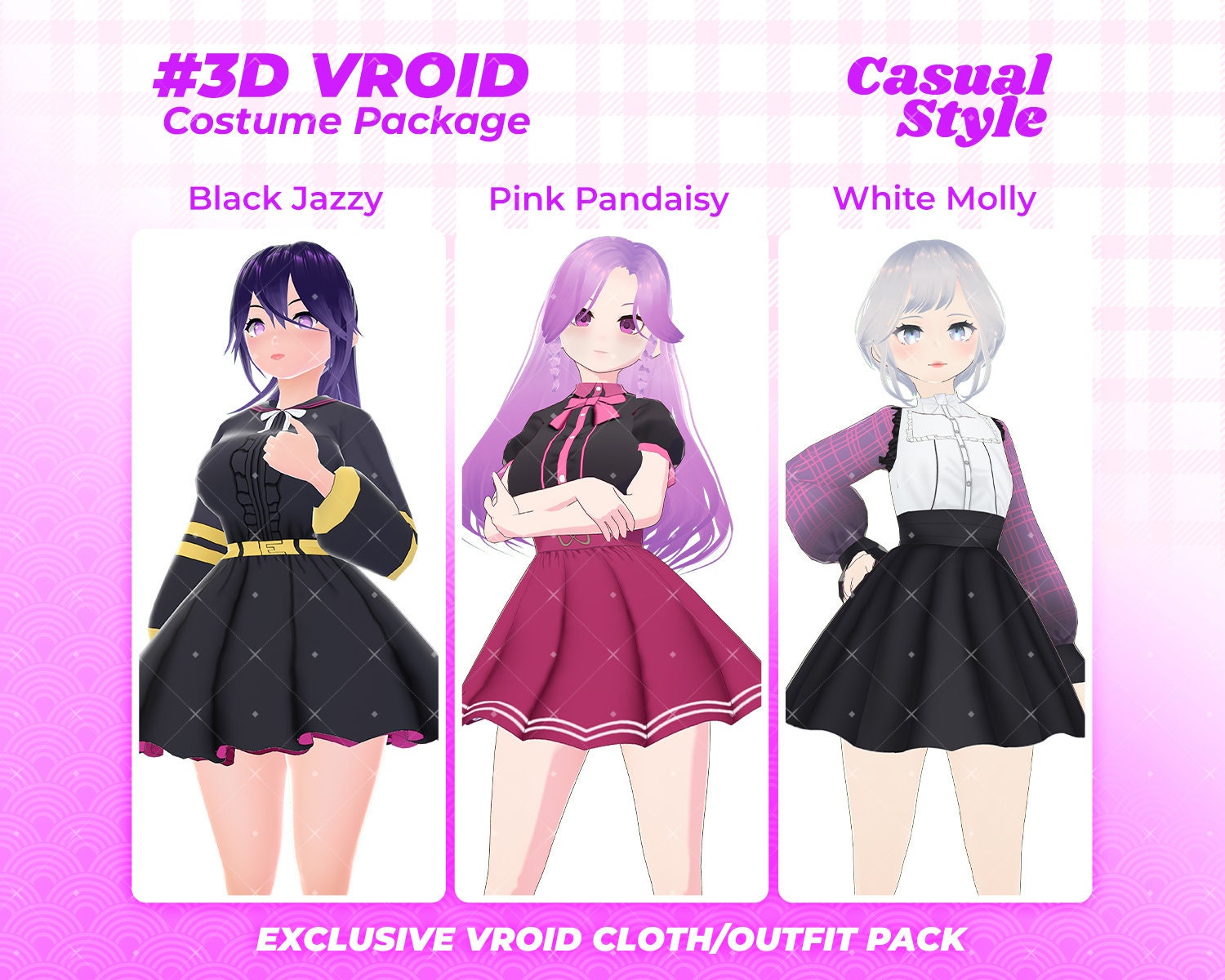 3D Vroid Clothing Pack Doll Clothes 3d Vroid Clothes Vroid - Etsy