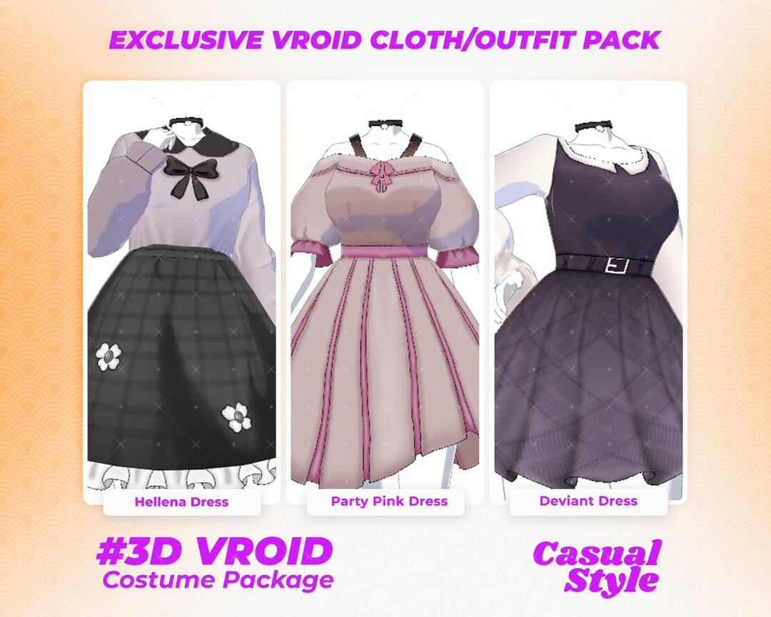 Vroid Clothing Bundle | Casual Everyday Wear for 3D Models & Vtubers ...