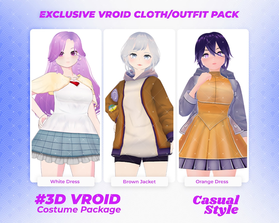 Vroid Clothing Pack, Virtual Campus, Vroid Outfit, Vroid Assets, Female ...
