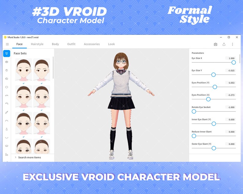 3D Vroid Vtuber Model: Anime Girl Gaming Avatar (.VRM) - Etsy