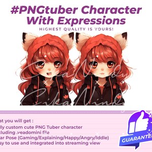 PNG Tuber | Adorable Chibi Streamer Cute PNG Tuber Character | Free 2 ...