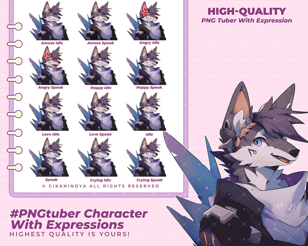 PNG Tuber PNG Tuber Furry Girl for Unique Streams Will Get 12 Pose Gif ...