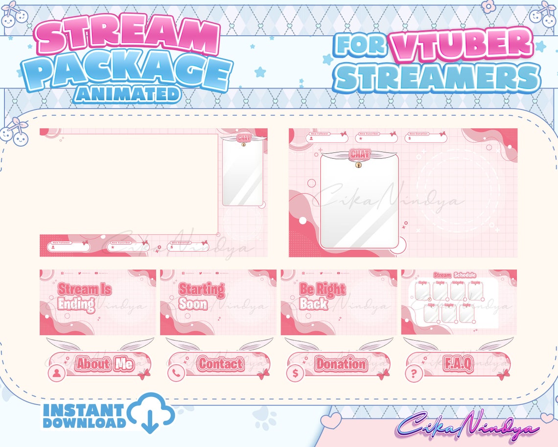 Vtuber Overlay Twitch Overlays Overlay Overlay Twitch - Etsy