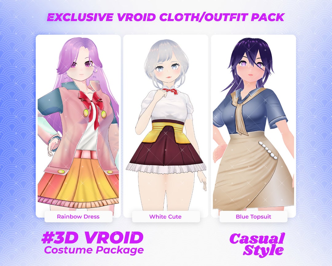 Simplified Casual Wear for Streamline Chic - Vroid Clothing Pack ...