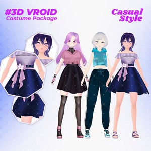 Vroid Clothing Pack, Influencer Outfits, Girl's Gear, Costume, Vroid ...