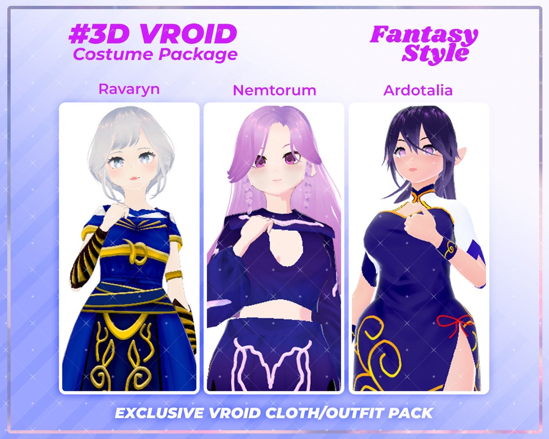 Vroid Clothing Pack, Vroid Outfit, Cosplay Costume, Vroid Assets Step ...