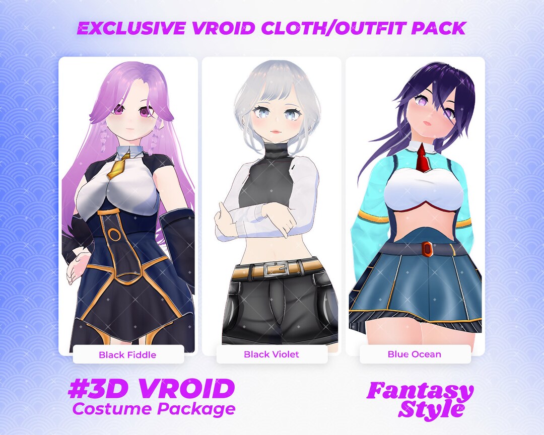 Vroid Student Outfits at Wizard Campus, Vroid Clothing Pack, Costume ...