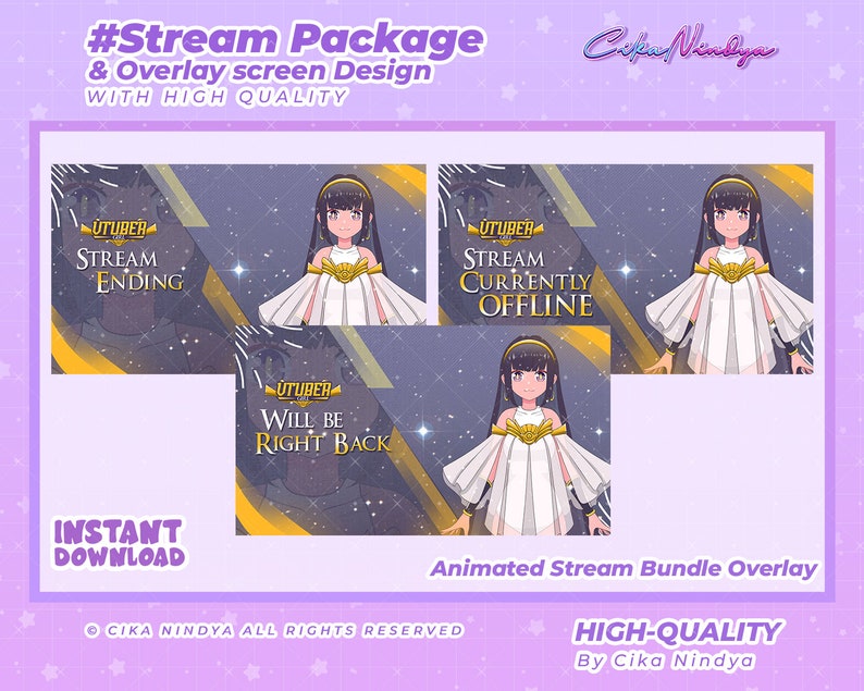 Vintage Game Stream Overlay Package: Vtuber Twitch Graphics (PSD/PNG ...