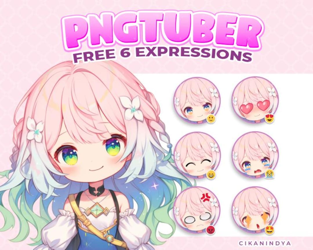 PNG Tuber | Enchanted Pastel Anime Vtuber Avatar for Streamers | Get 6 ...