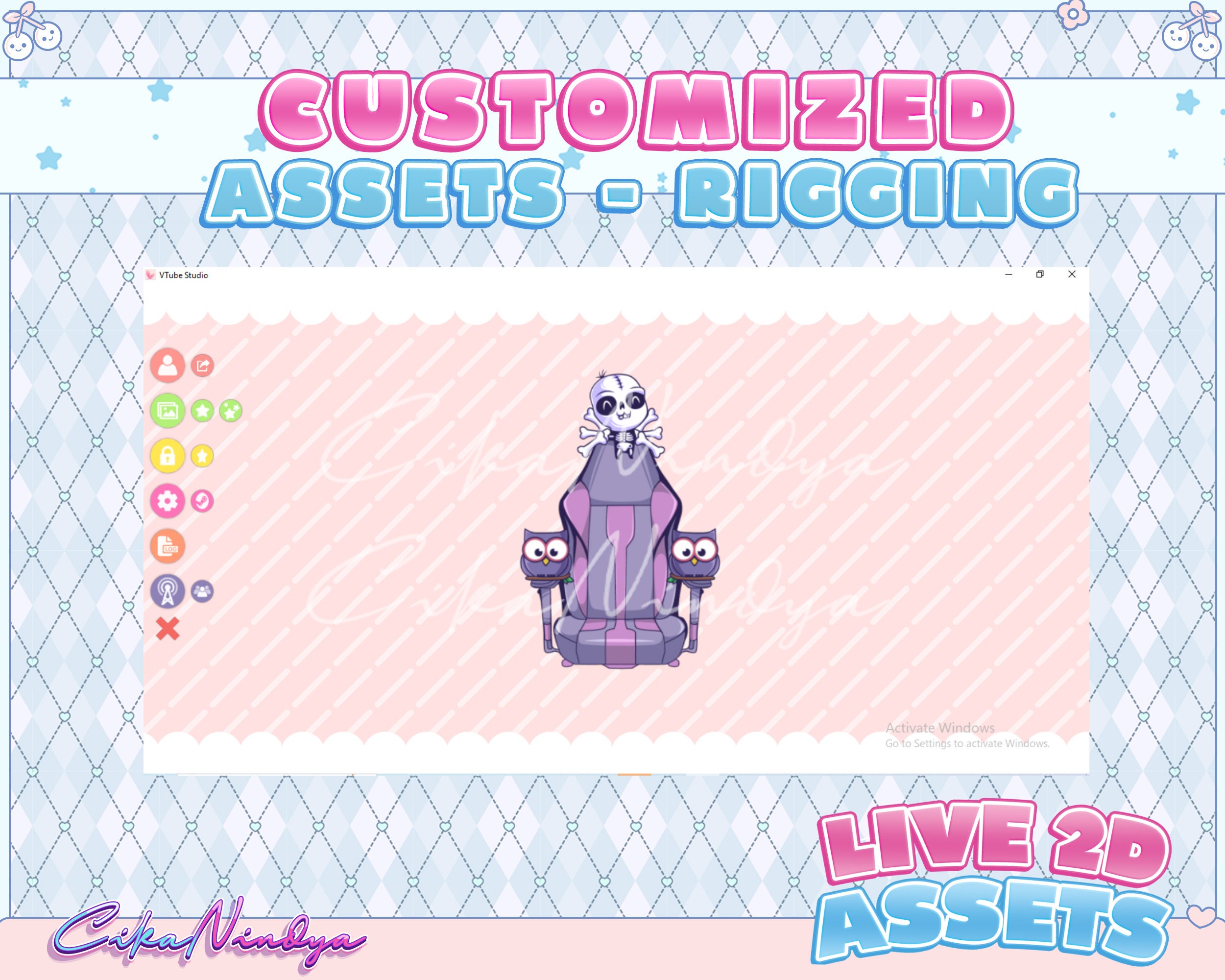 Skeleton Chair Vtuber Asset: 2D Animated Stream Overlay (PNG) - Etsy