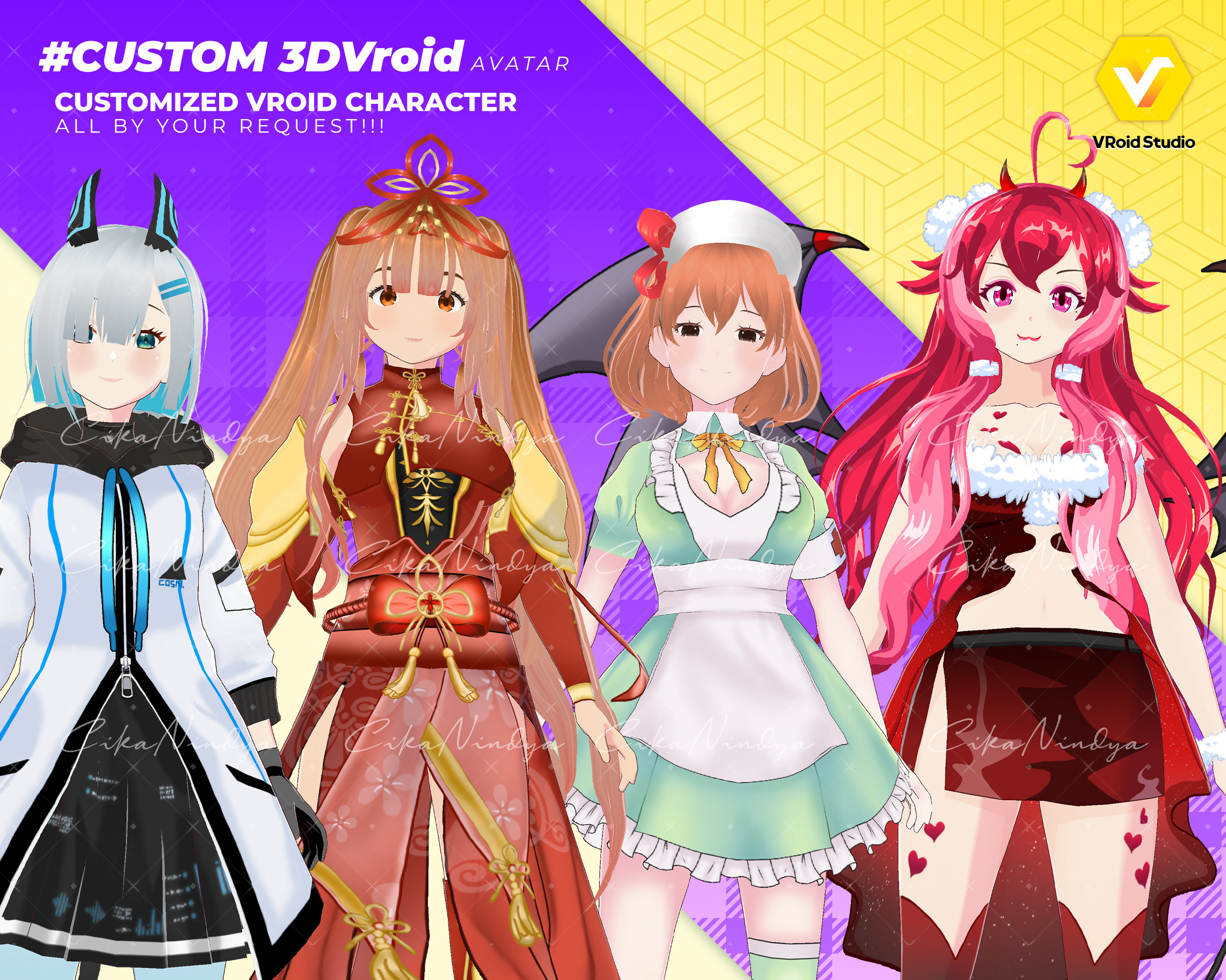 Custom 3D Vroid Character Design for Dazzling Vtuber Streaming - Etsy
