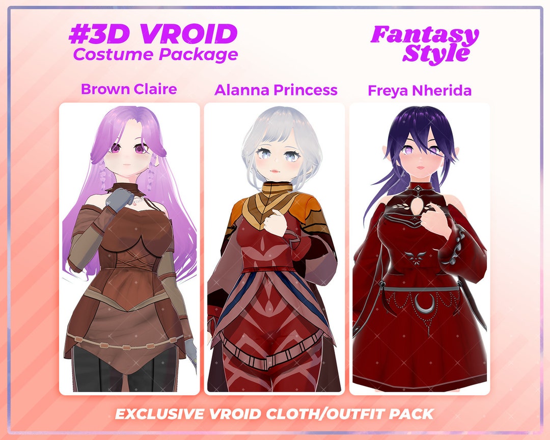 Fantasy Vroid Outfit Bundle: Armor, Robe, Dress (.vroidcustomitem) - Etsy