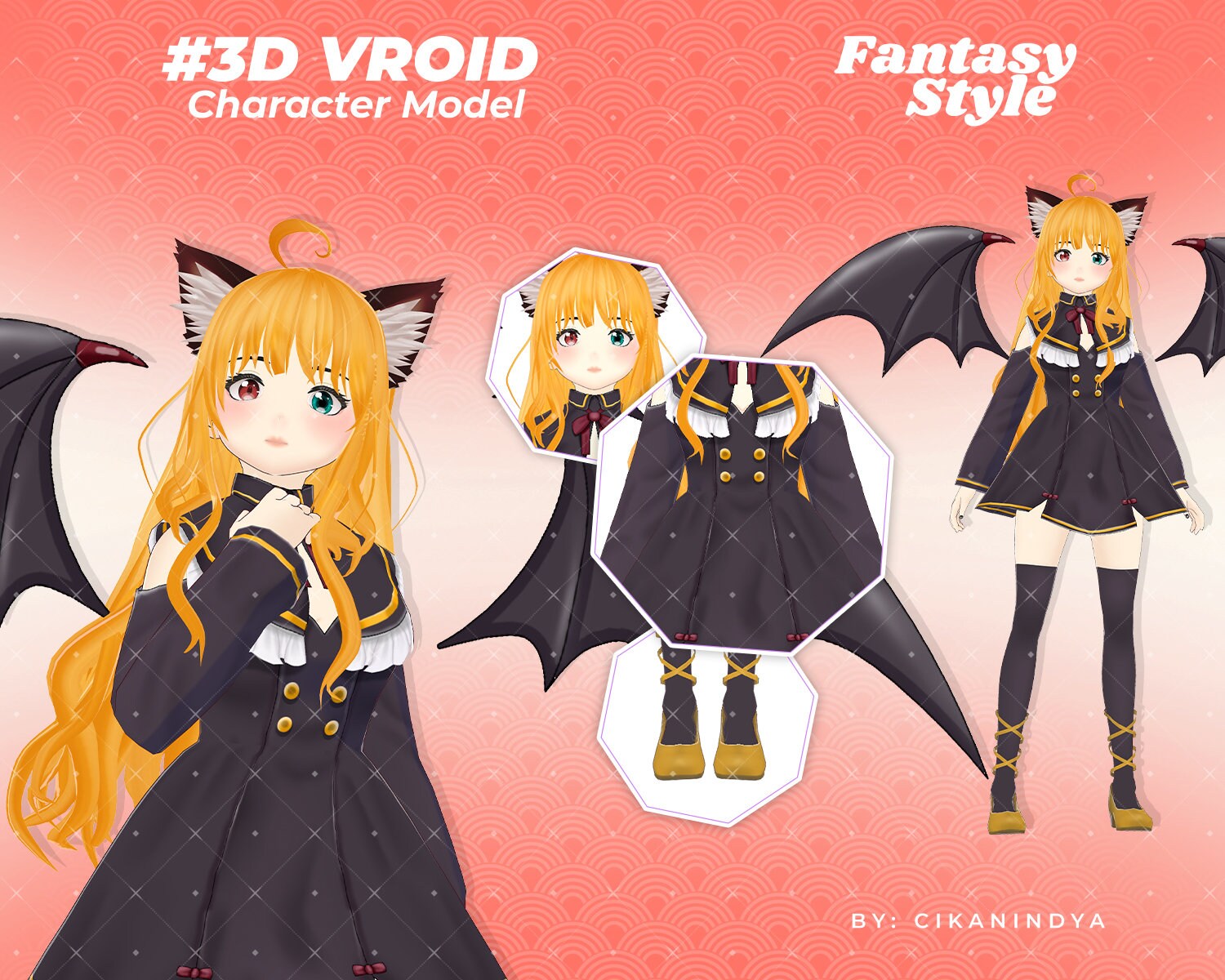 3D Vroid Character, Vtuber Model, 3d Model Commission, Vroid Yumiko ...