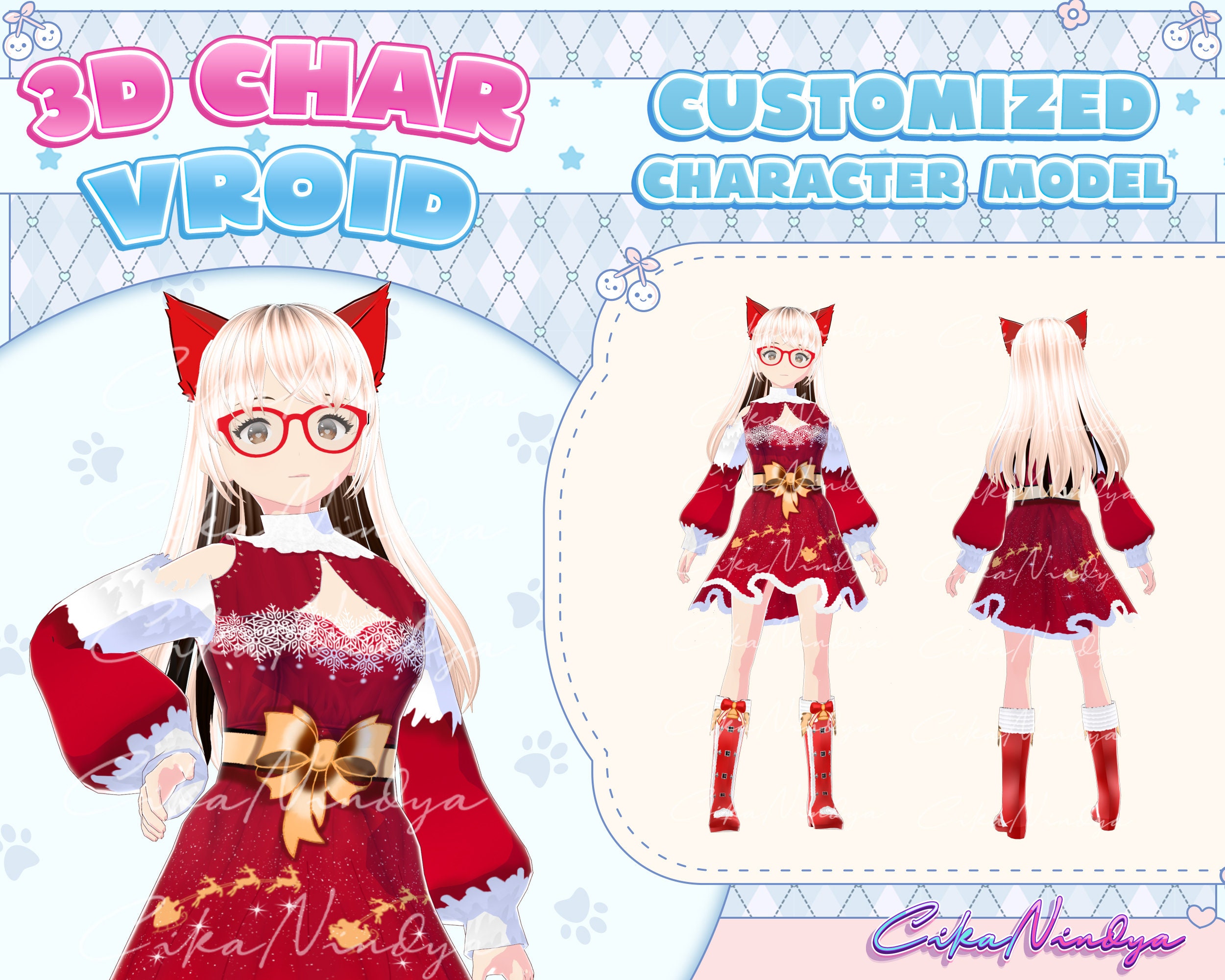 3D Vroid Character 3d Model Streamer Identity Vtuber Model - Etsy