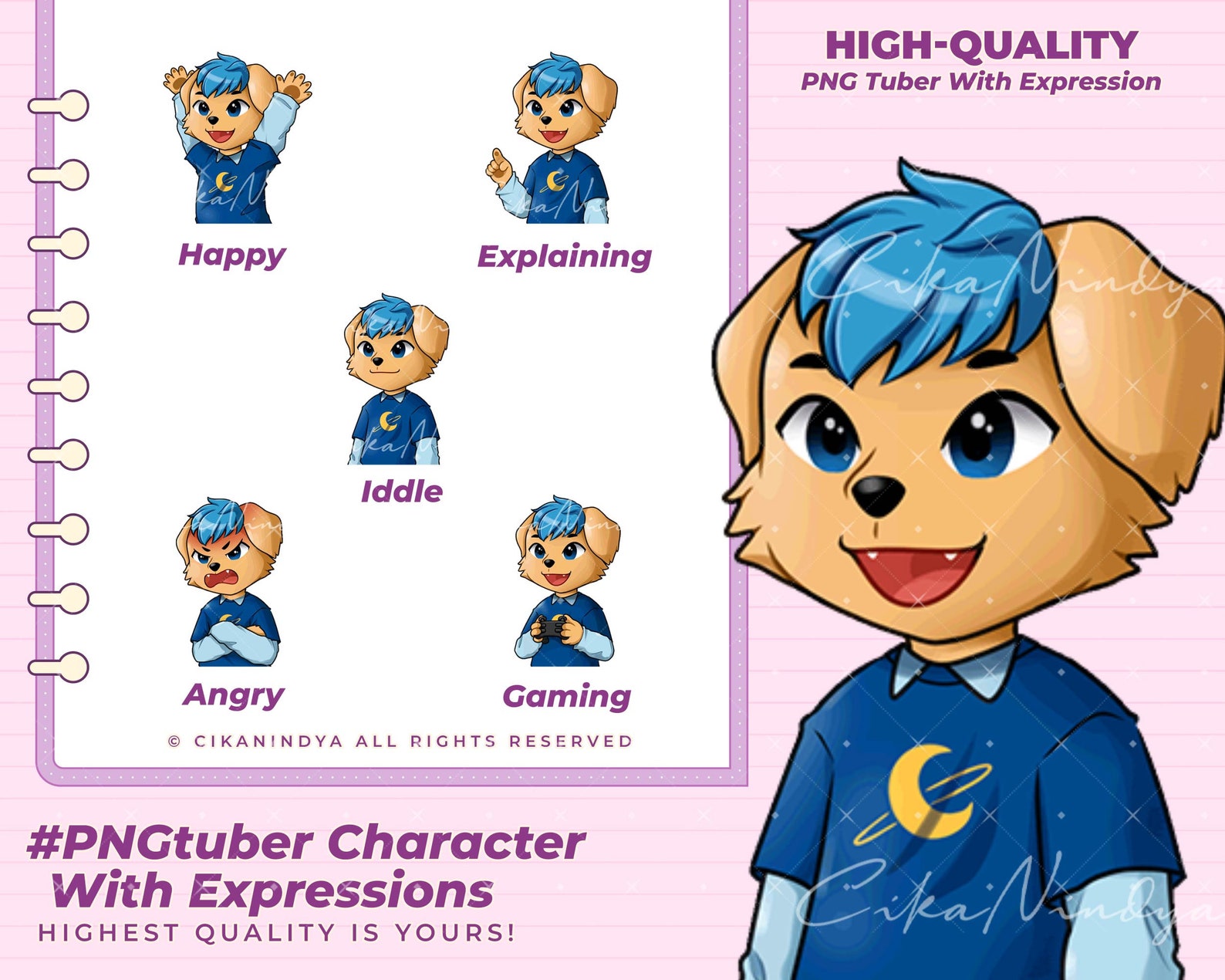 Commission Your Dream Avatar With PNG Tuber Retriever Dog for - Etsy