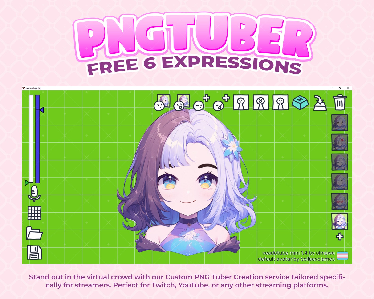 Pngtuber Starlight Blossom A Chibi's Celestial Smile Get 6 Poses ...