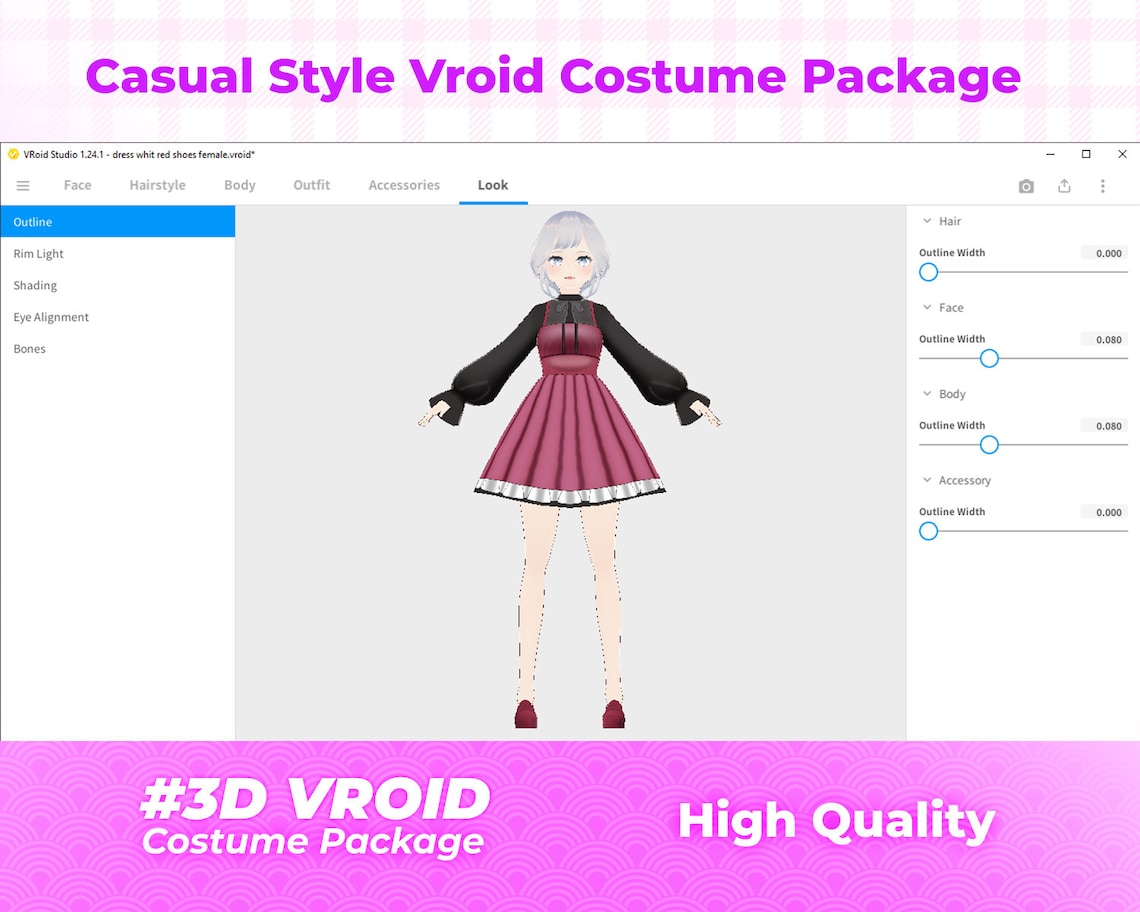 3D Casual Girl Virtual Outfits for Vroid Character 3D Vroid - Etsy