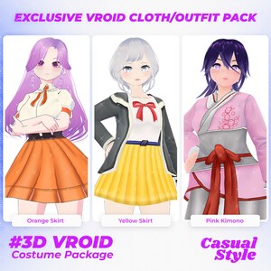 Streamer's Girl Casual Outfit Collection - Vroid Clothing Pack, Vroid ...
