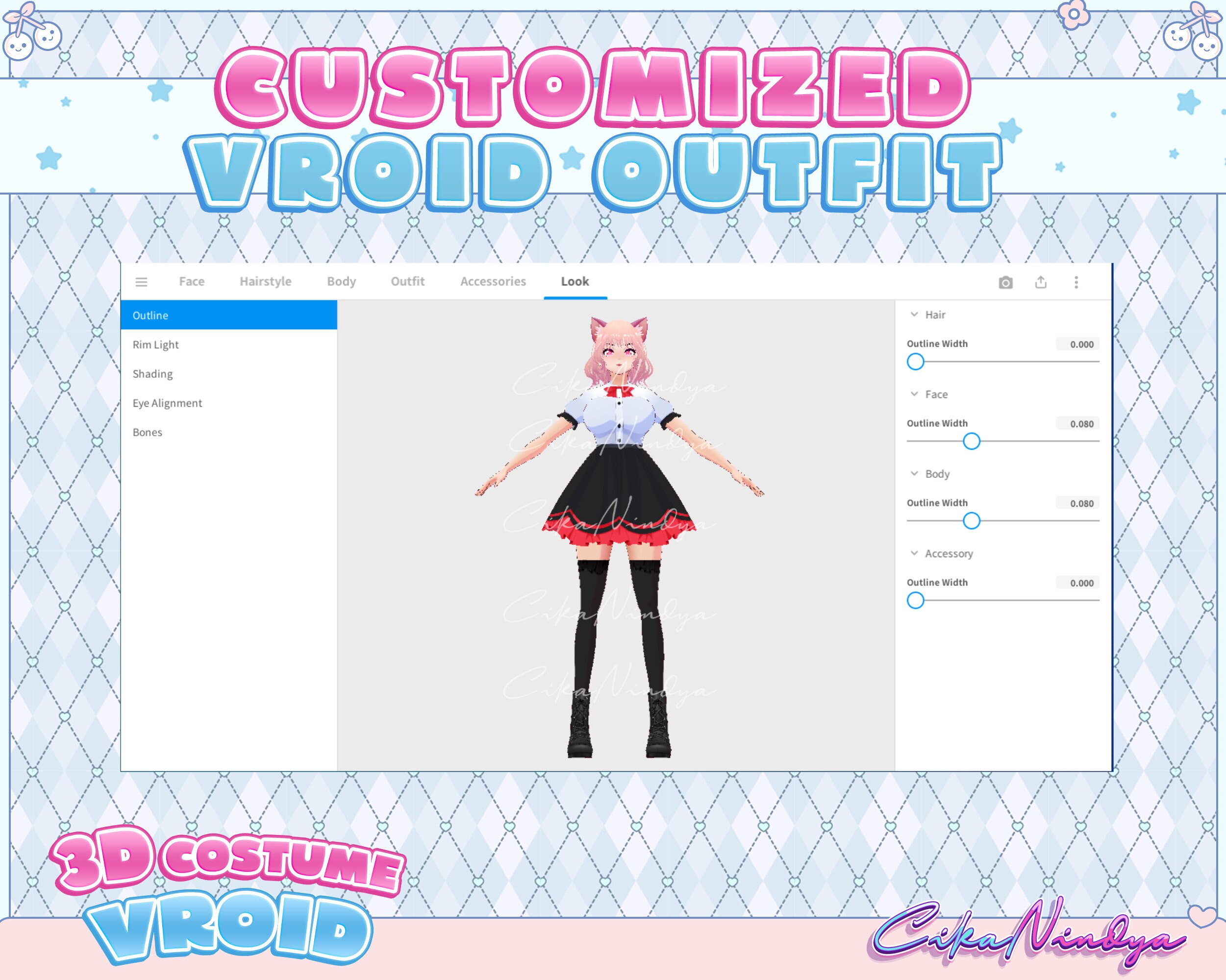 3D Vroid Costume Cosplay Costume Kawaii Clothes Vroid - Etsy