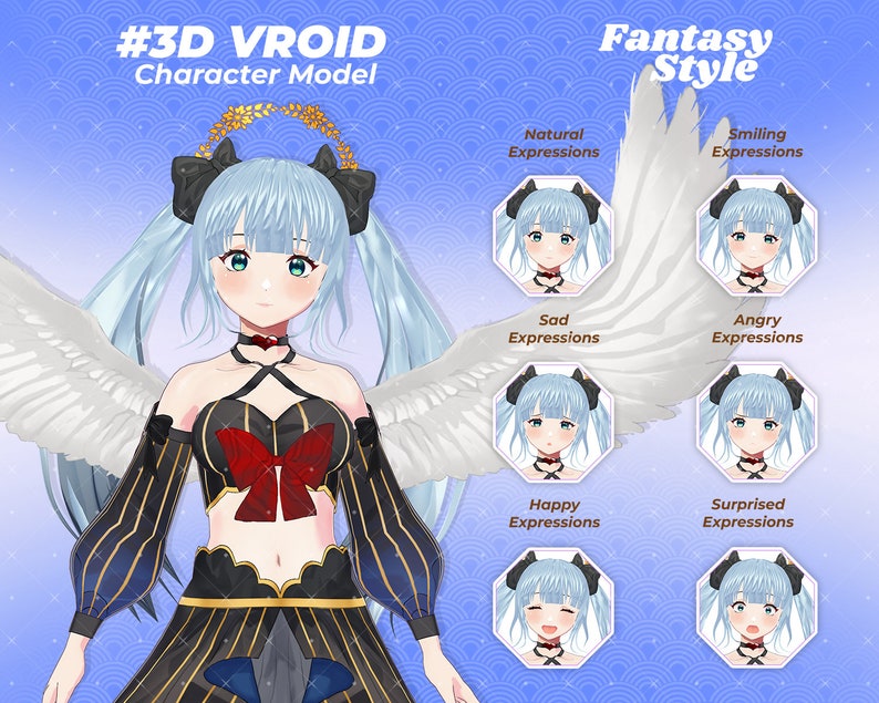 3D Vroid Character 3d Model Vtuber Model Free 3D Vtuber - Etsy