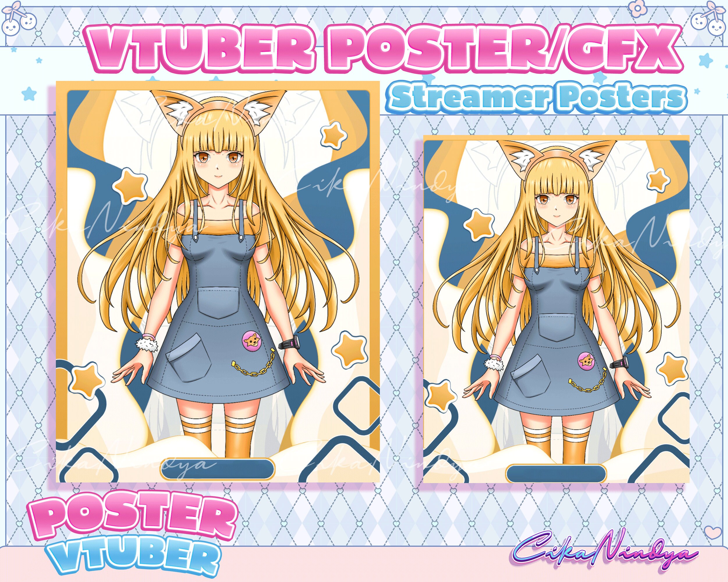 Vtuber Poster for Streamer's Social Media Vtuber Poster - Etsy