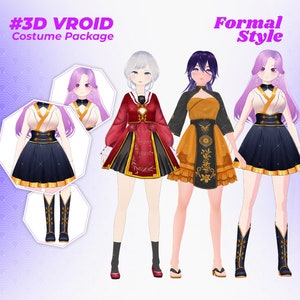 Luxe Vroid Golden Dress Package for Vtuber Stars - Vroid Clothing Pack ...