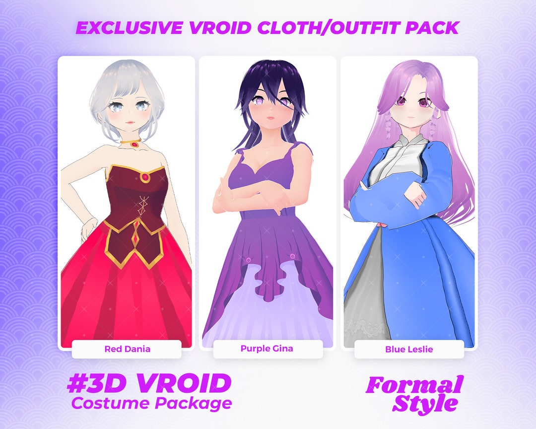 Vroid Formal Outfit Pack – 3-in-1 Avatar Costume (vroidcustomitem File ...