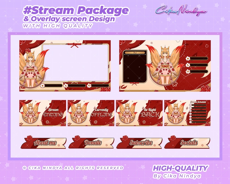 Vtuber Overlay, Gaming Aesthetics, Streamer Fantasy, Virtual Visuals Fantasy Realm Overlay ...